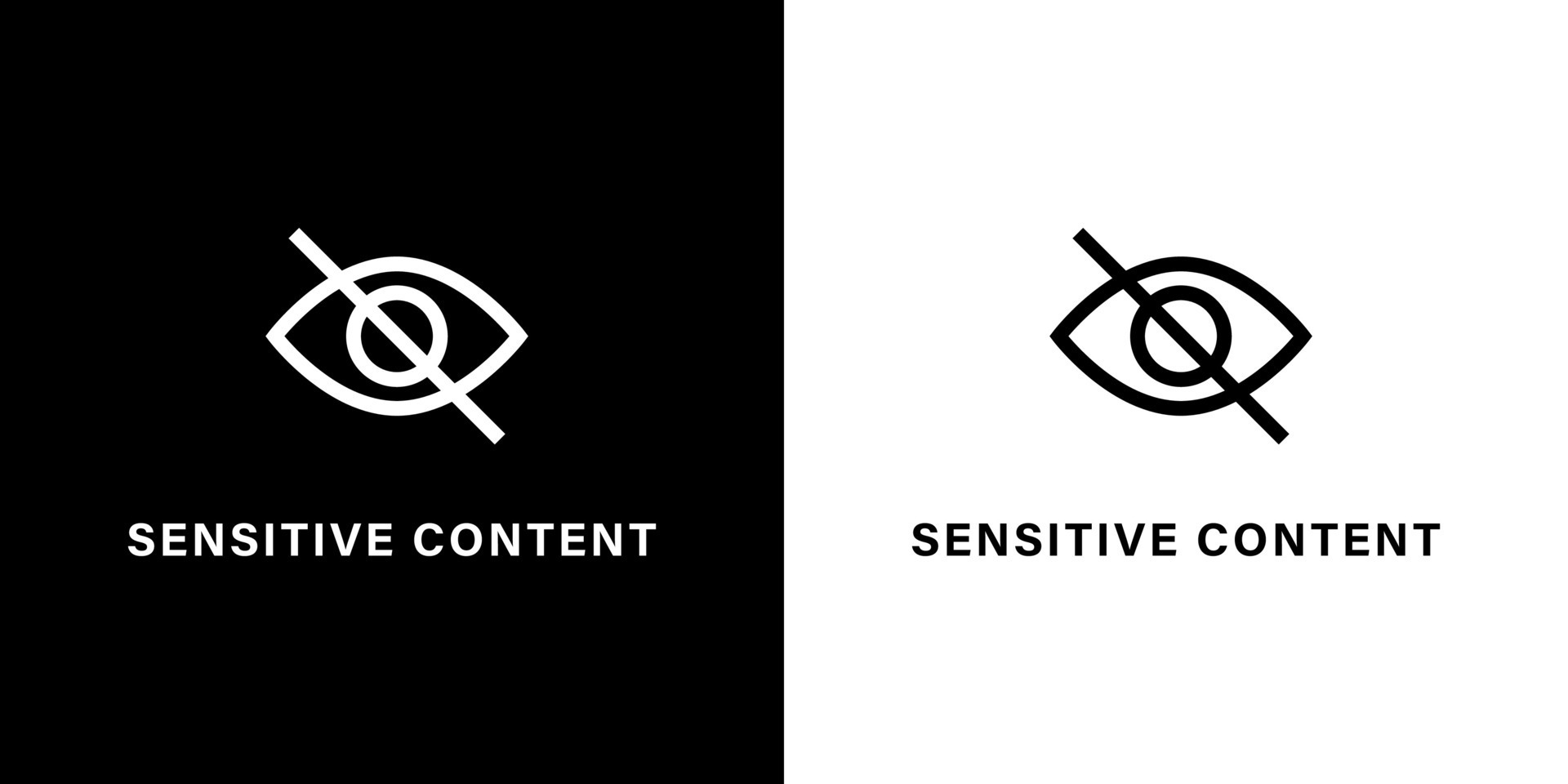 Sensitive Content Sign. Sensitive Content Background. Sensitive Content warning symbol. Eye ...