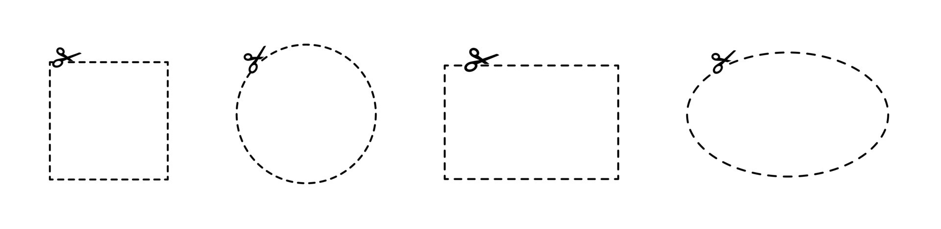 Cutout frames set. Dotted line shapes for cutting. 47086693 Vector Art ...