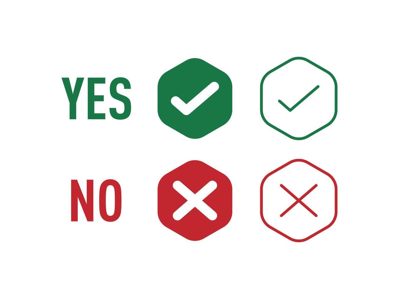 Yes No sign illustration. Right and wrong check mark sign 47087616 Vector Art at Vecteezy