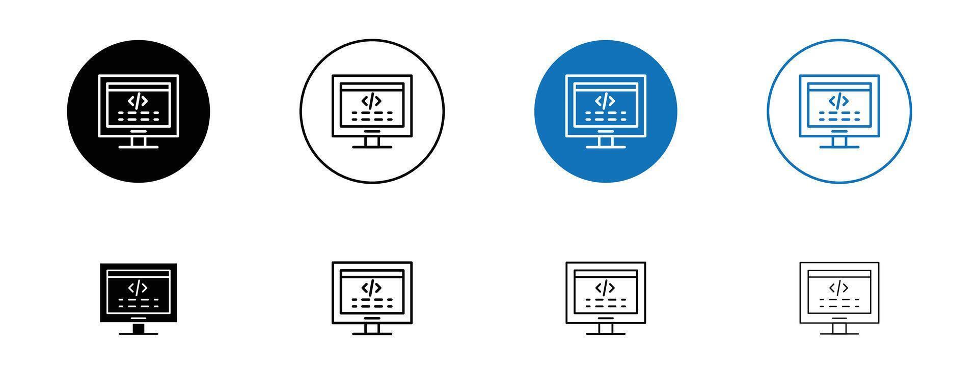 Display code icon set. computer software program script symbol. web ... Display code icon set. computer software program script symbol. web ...
