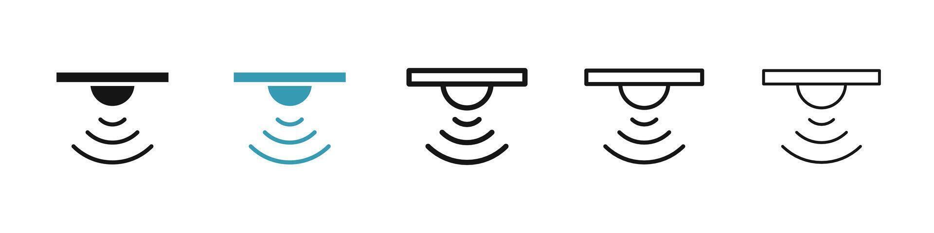 Sensor Icon Set Security Motion Detector Sensor Symbol Smart Sensor Alarm Sign In Black Filled