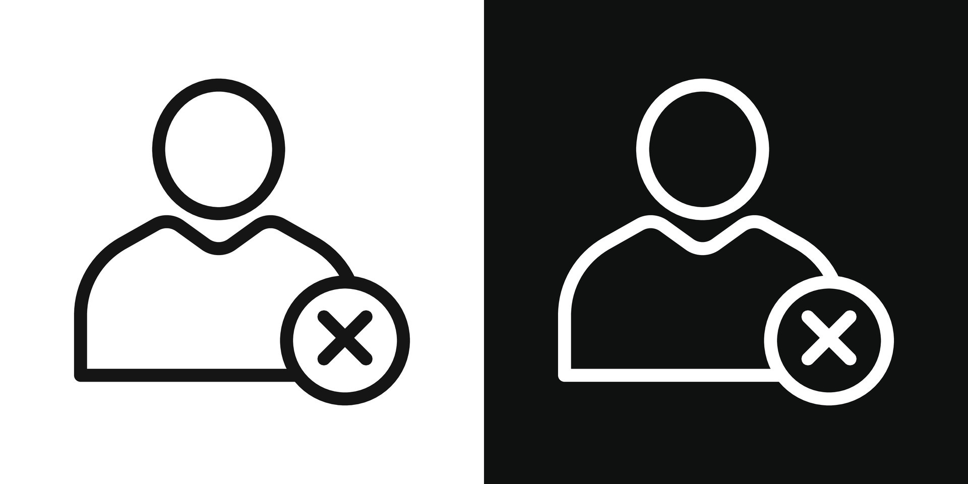 Remove user icon set. delete account button symbol. cancel social media ... Remove user icon set. delete account button symbol. cancel social media ...