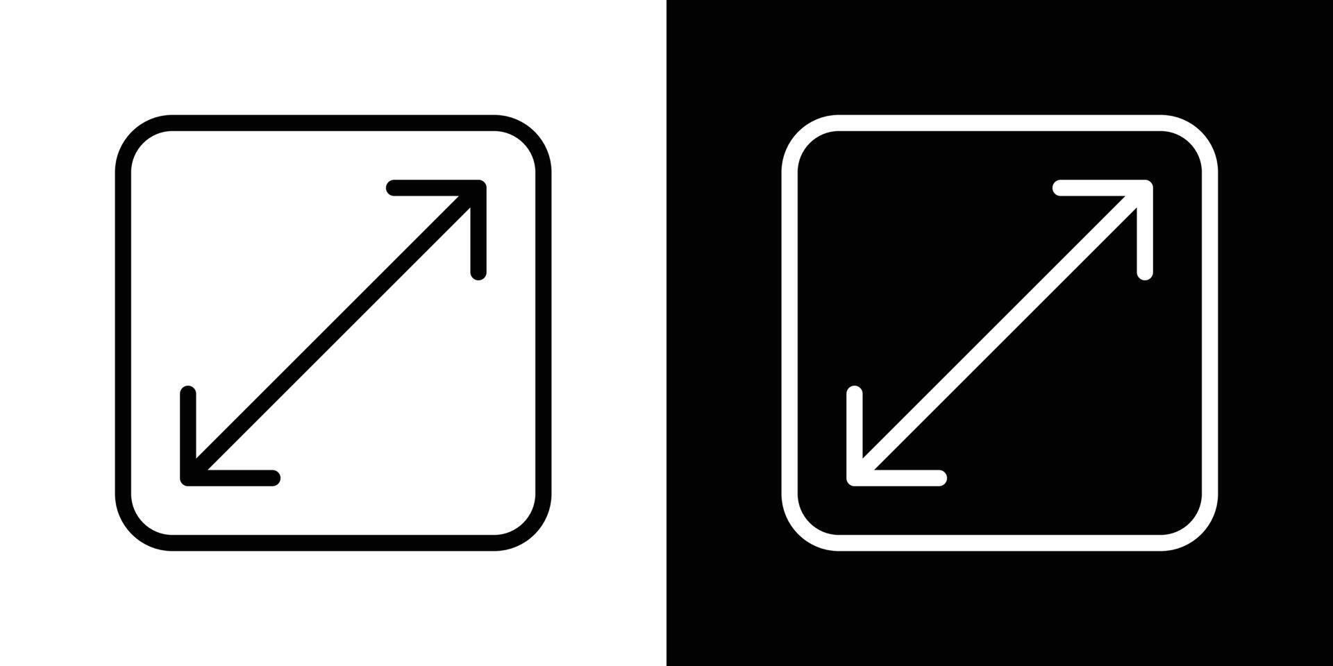 Expand icon set. fullscreen or maximize screen button symbol. extend ...