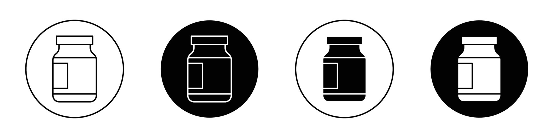 Jar icon set black filled and outlined style. 47092490 Vector Art at ...