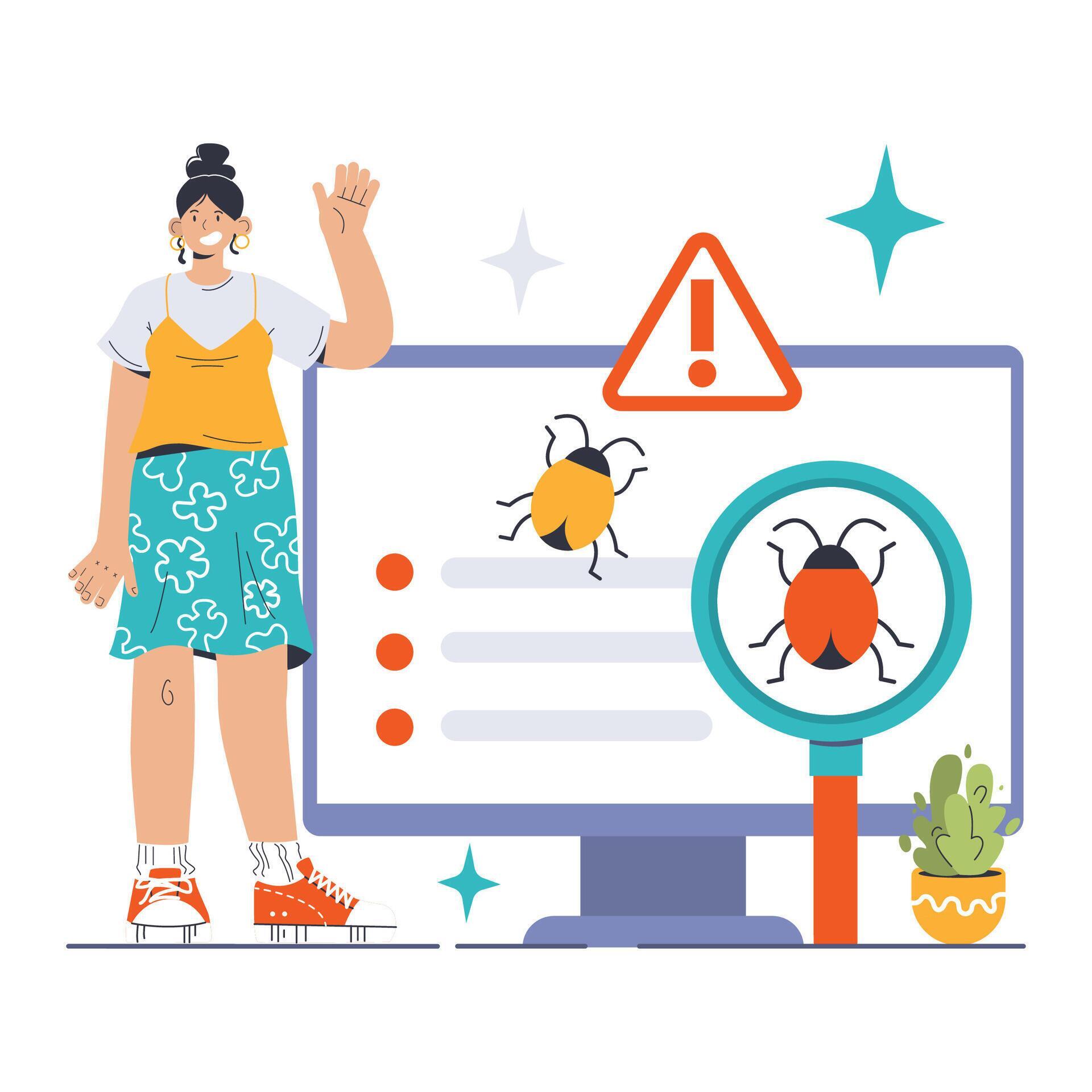 Software testing. Code testing and debugging. IT specialist searching ...