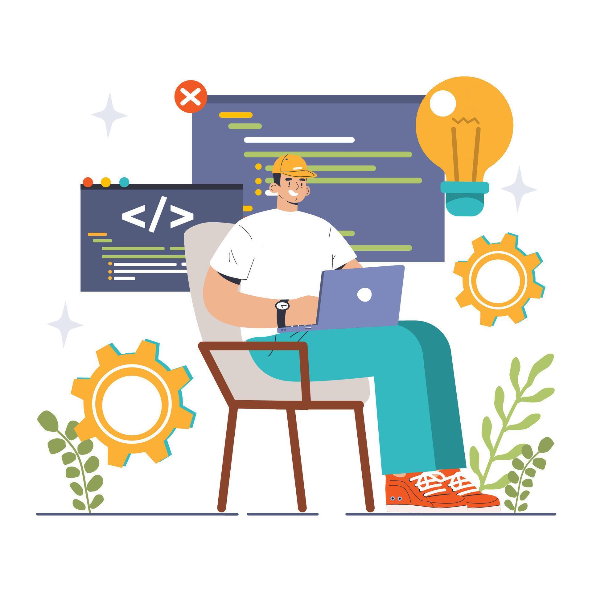 Software Development Coding Back End And Front End Engineering 47093506 Vector Art At Vecteezy