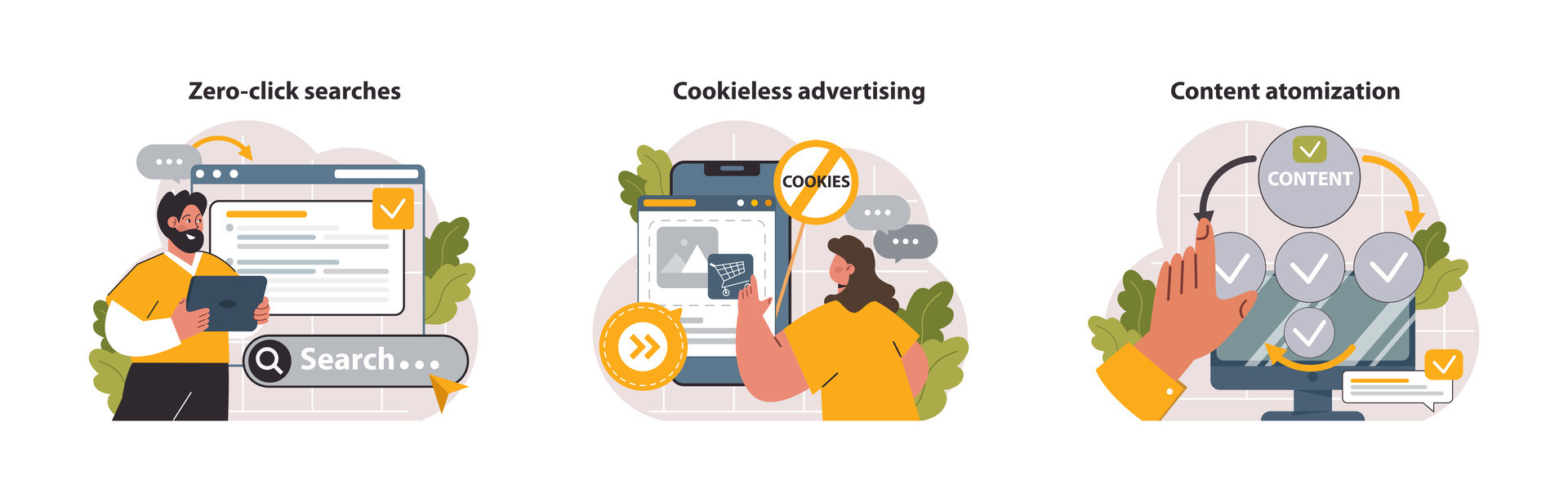 Digital marketing set. Marketing strategy development innovative ... Digital marketing set. Marketing strategy development innovative ...