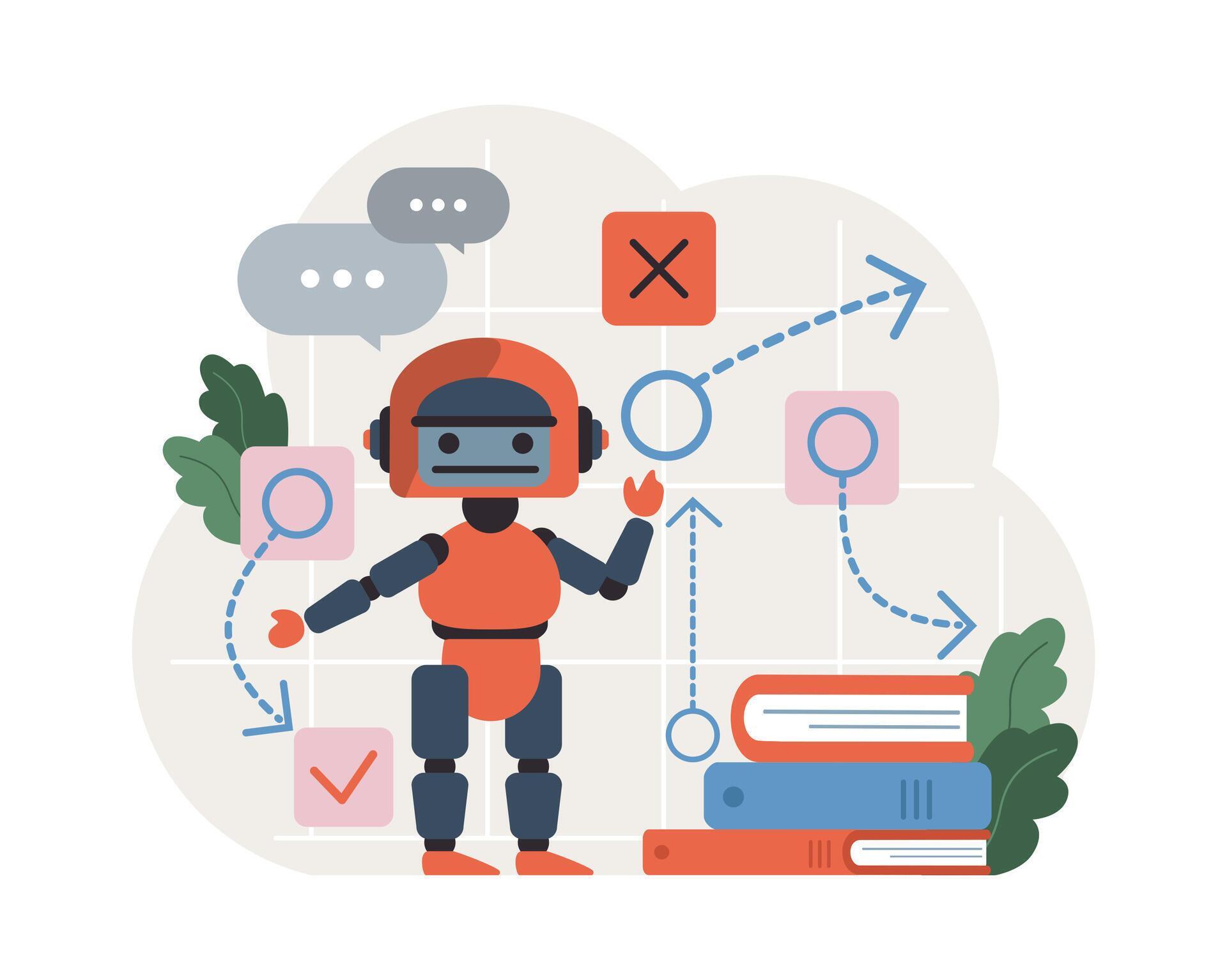 Progress. Work optimization and efficiency. Character moving 47093810 ...