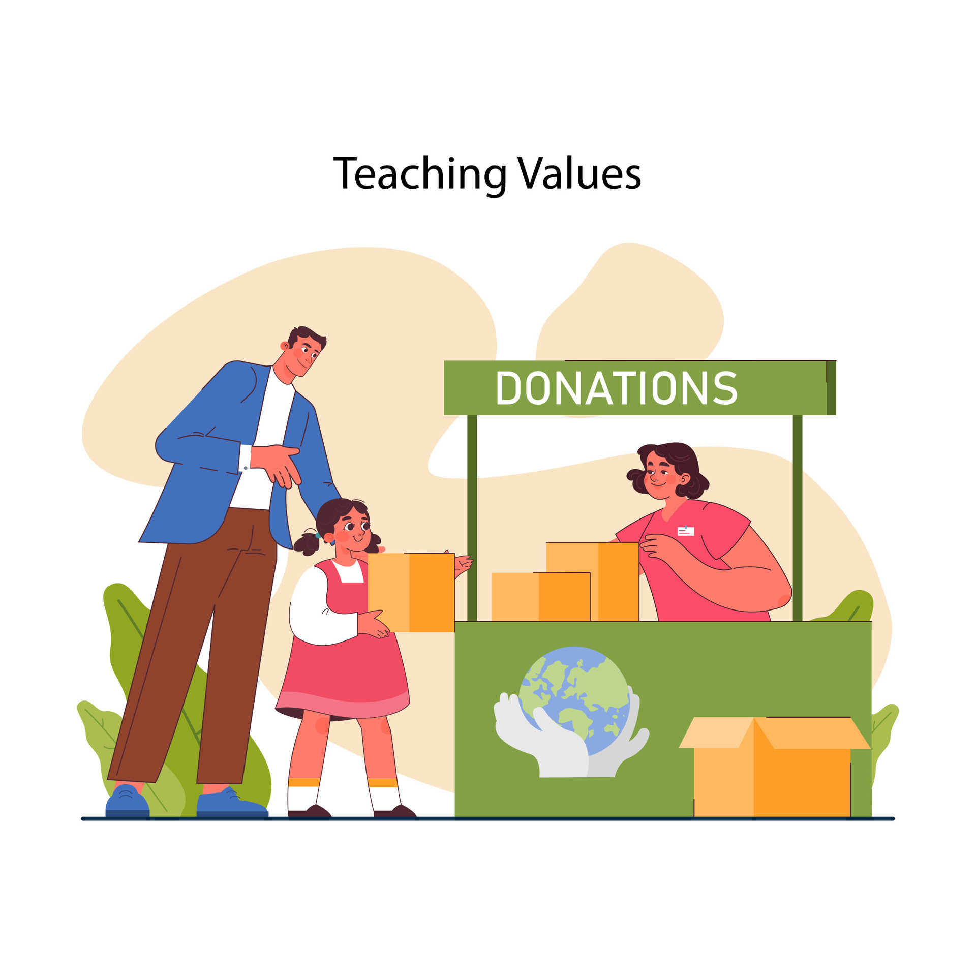 Positive parenting. Nurturing of your child's responsibility. Kid learning 47094069 Vector Art ...