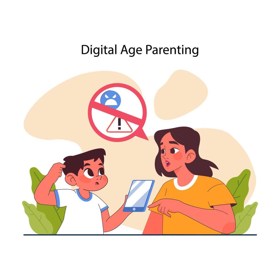 Positive parenting. Nurturing of your child's responsibility. Kid learning 47094279 Vector Art ...