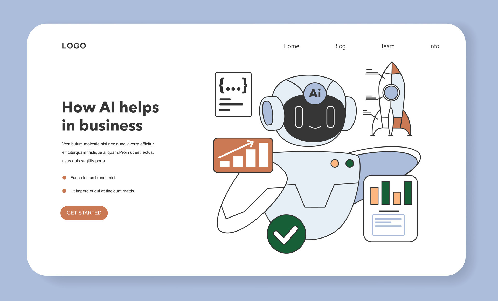 Artificial intelligence in business web banner or landing page ...