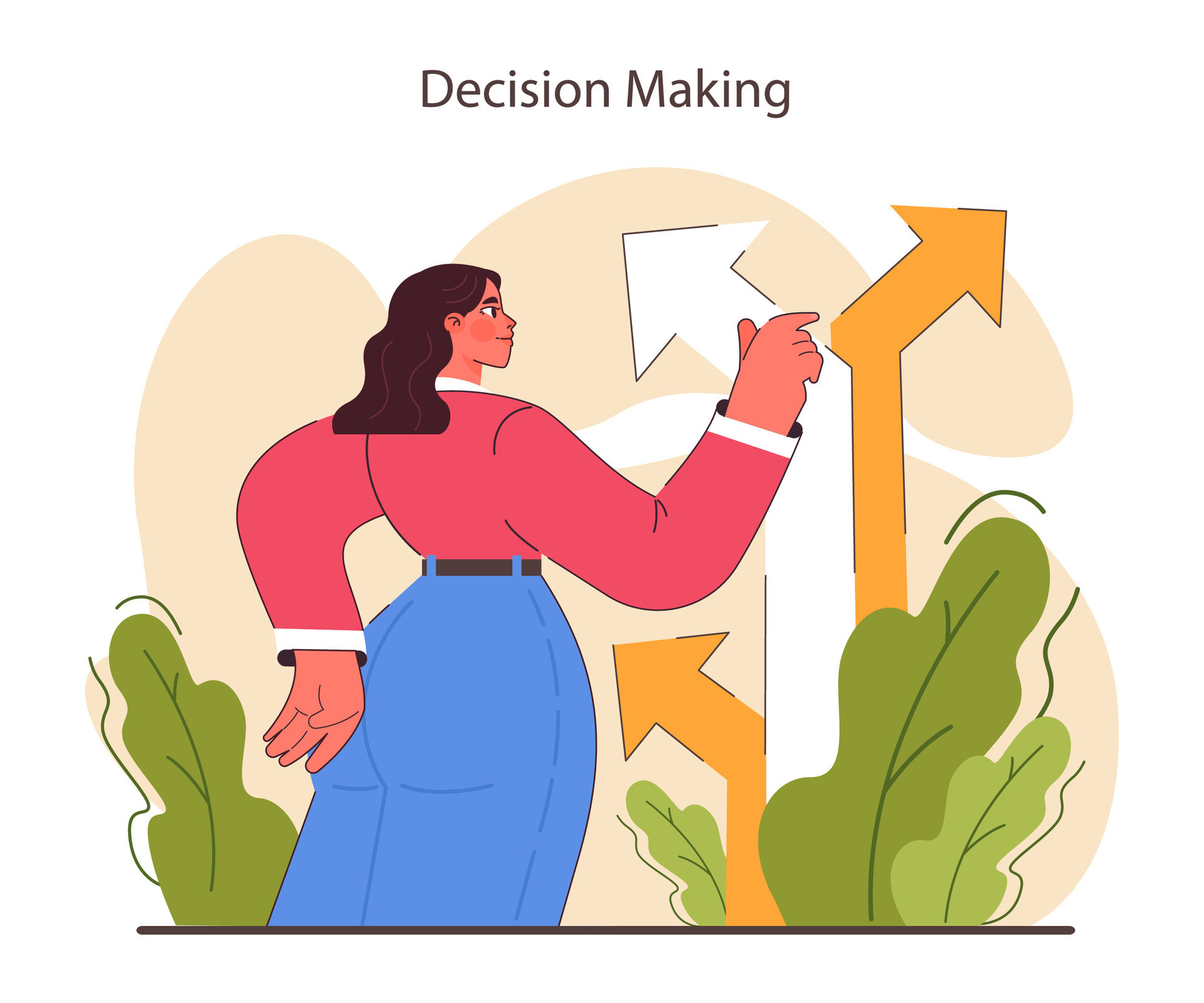 Decision Making Set Strategic Thinking Brainstorming And Solution Research 47094576 Vector