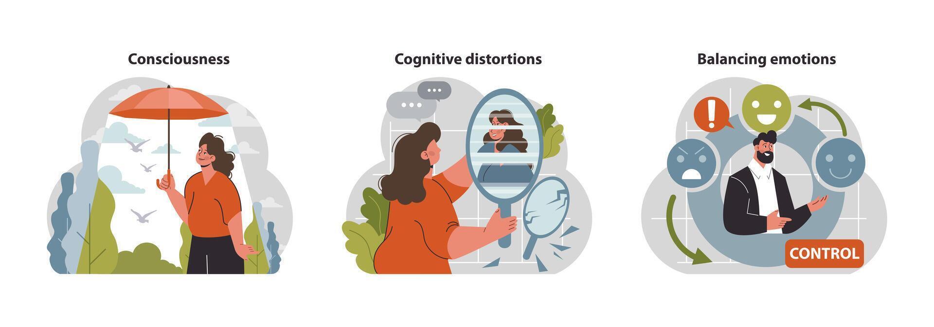 Psychology set. Mental and psychological phenomenon or conditions ... Psychology set. Mental and psychological phenomenon or conditions ...
