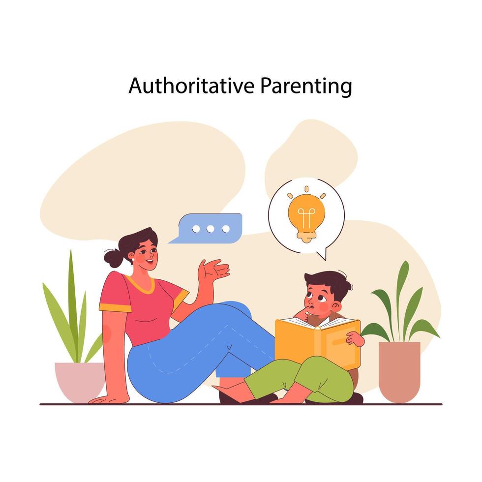 Authoritative parenting. Children raising method, kids upbringing ... Authoritative parenting. Children raising method, kids upbringing ...