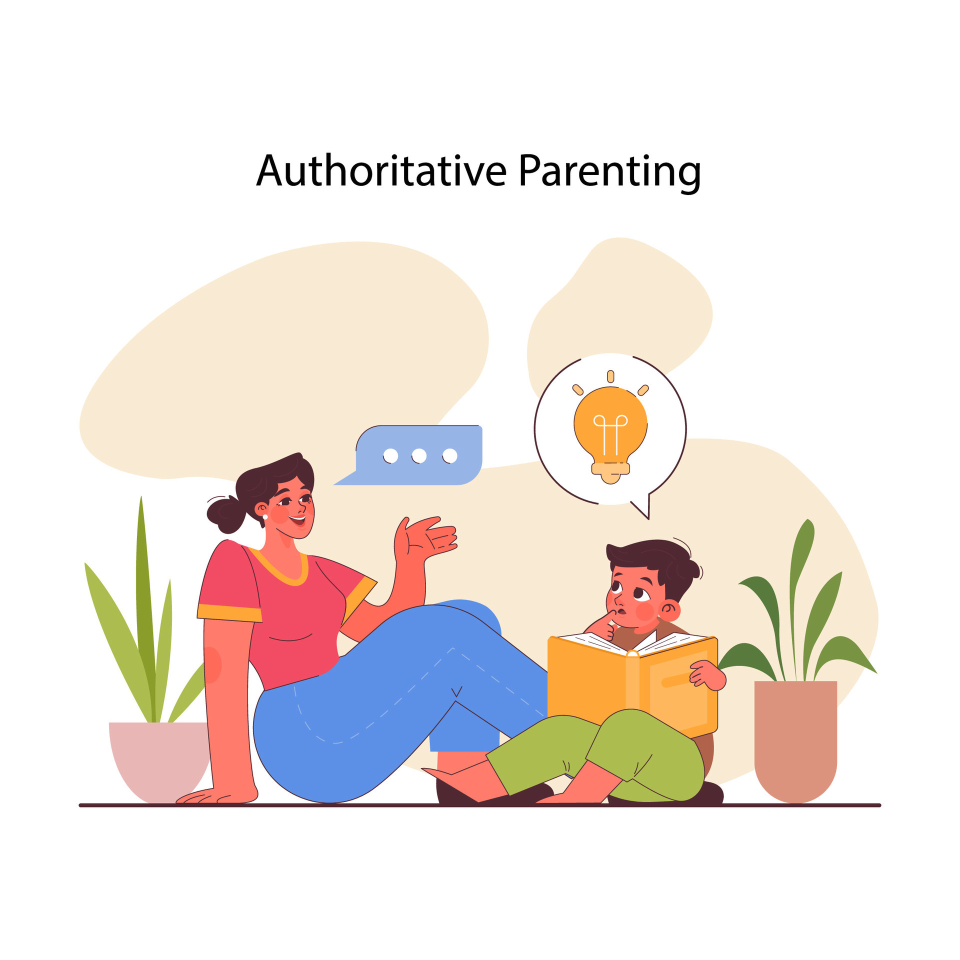 Authoritative parenting. Children raising method, kids upbringing ... Authoritative parenting. Children raising method, kids upbringing ...