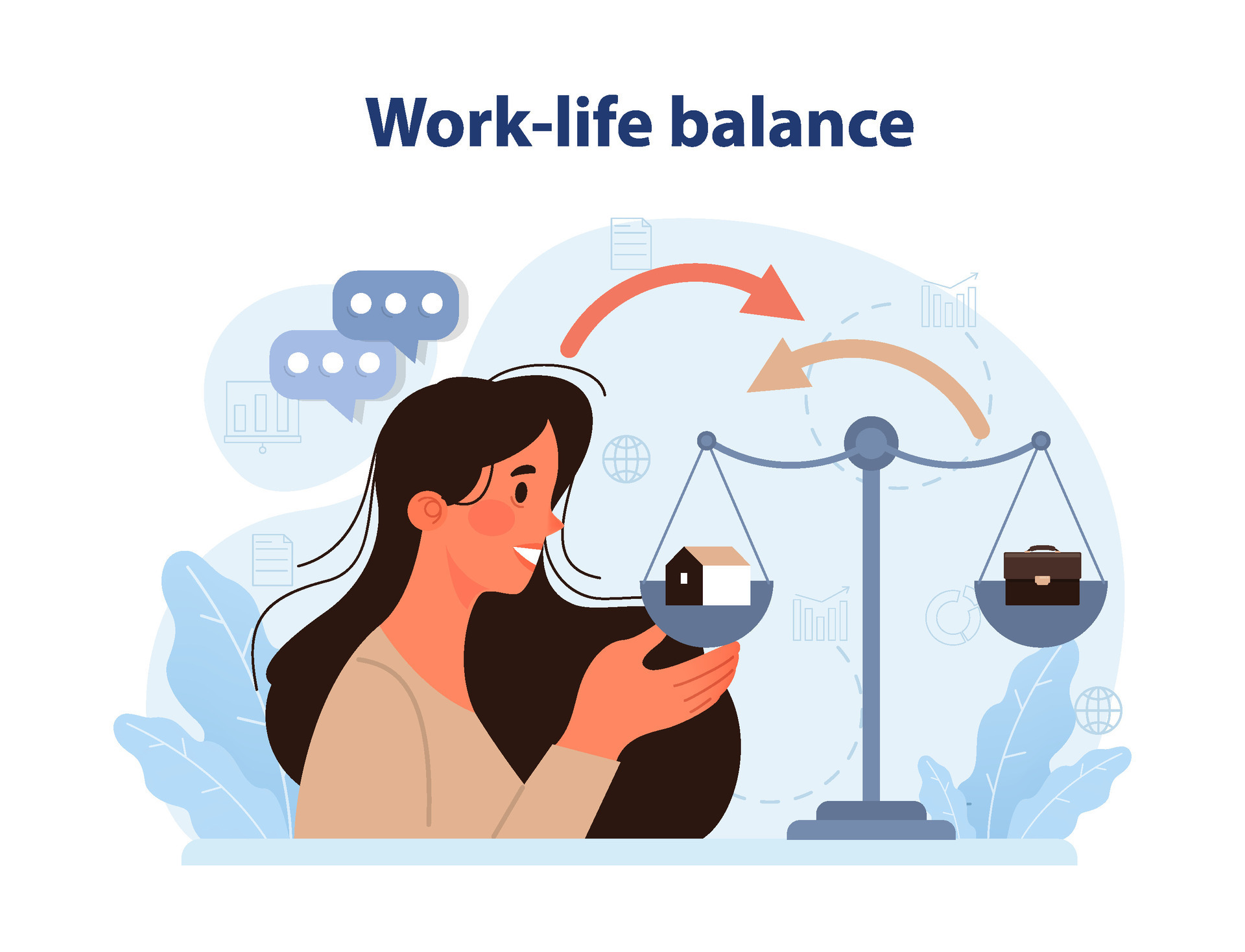 Personal growth. Work life balance. Modern lifestyle, healthy boundaries 47095079 Vector Art at ...