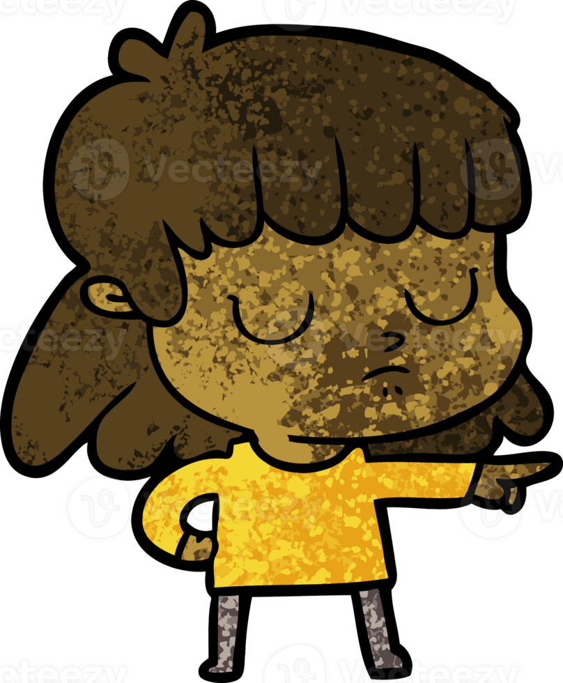 cartoon indifferent woman pointing drawing 47100005 PNG