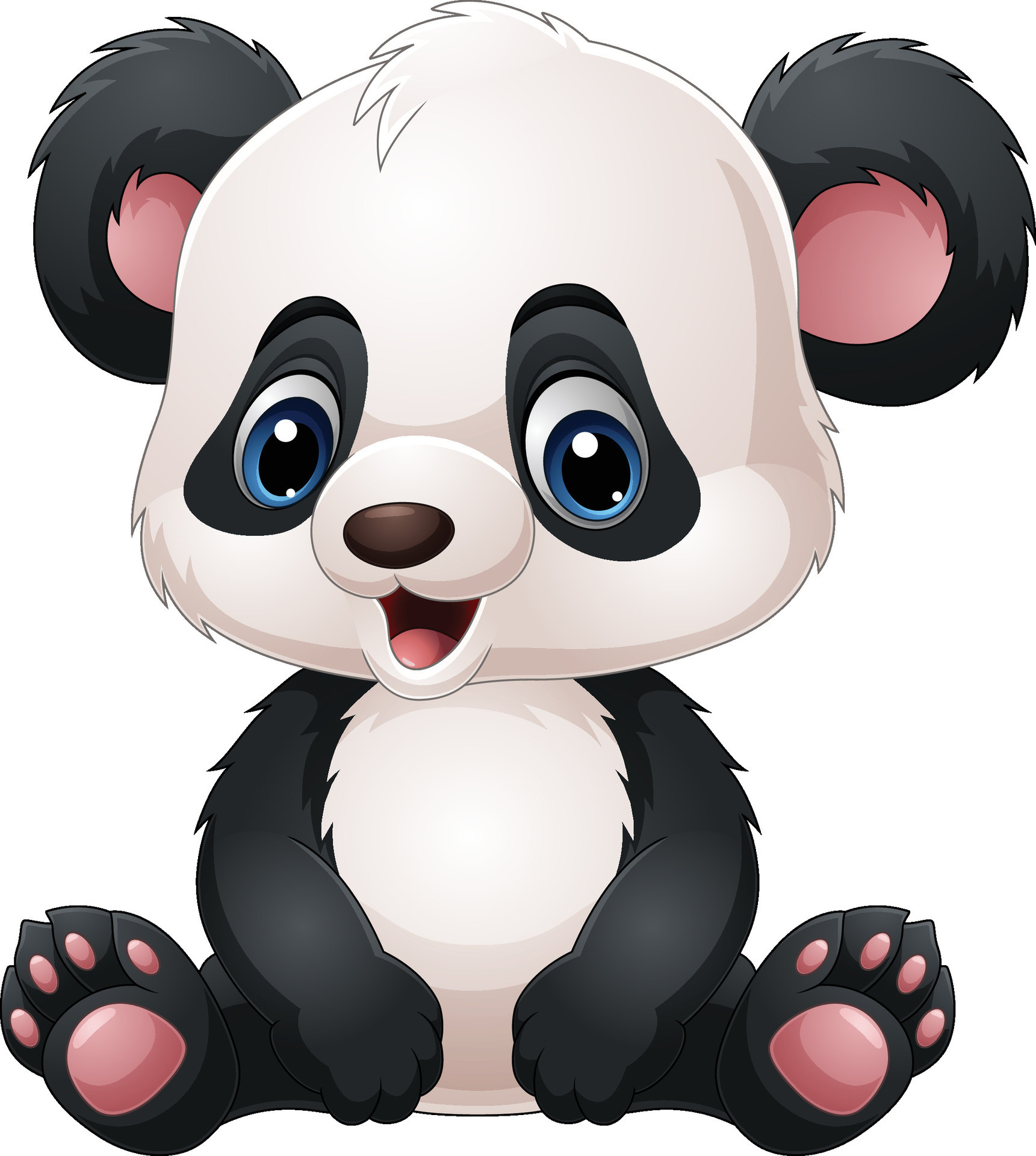 Cartoon cute baby panda sitting 47105467 Vector Art at Vecteezy