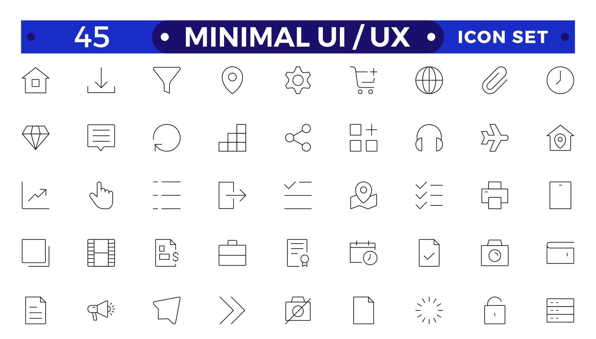 Best Collection Of Ui Ux Icon Set User Interface Icon Set Collection