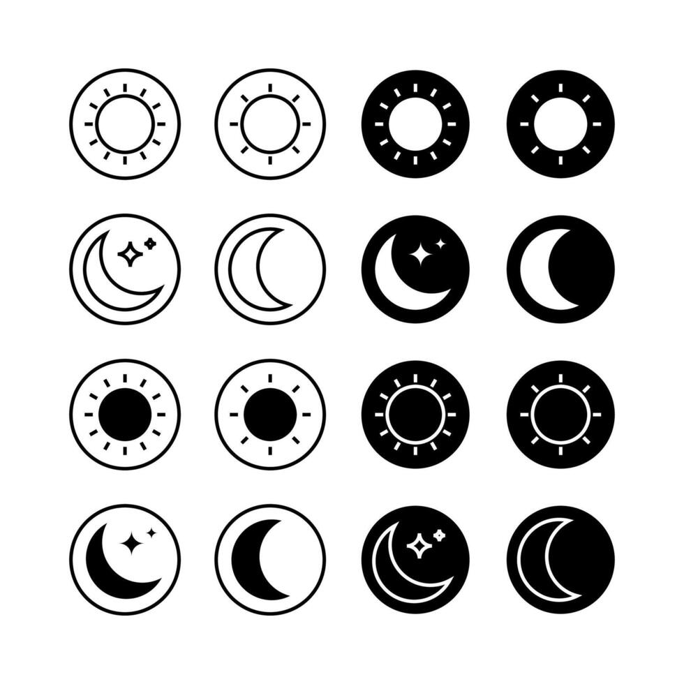 Set Of Light And Dark Mode Button Icons Modern Design For Applications
