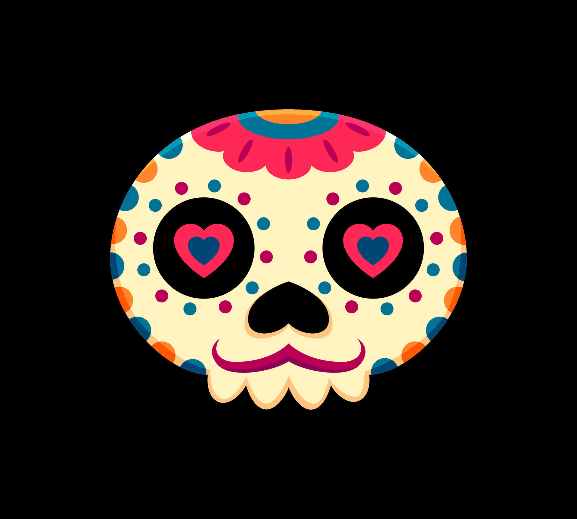 Day of the Dead Mexican calavera sugar skull 47108059 Vector Art at ...