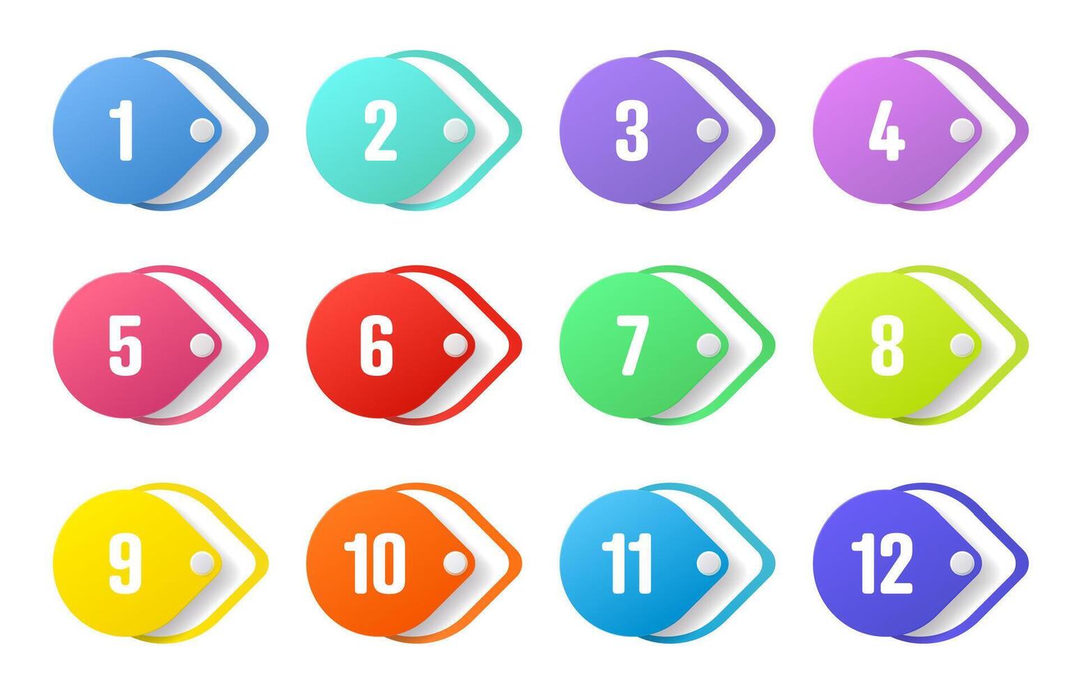 Number bullet points, color tags, icons or buttons 47108203 Vector Art ...