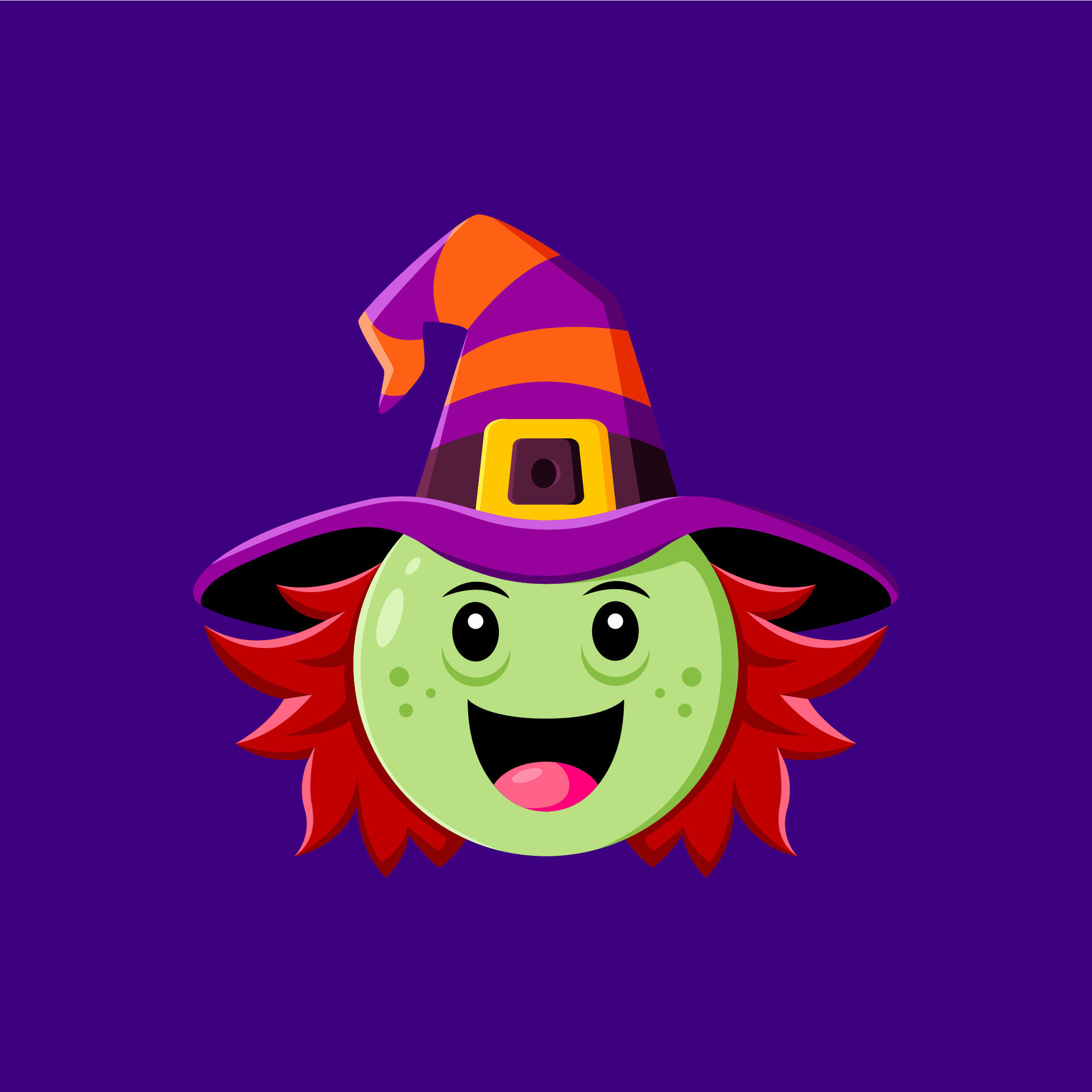 Halloween holiday cartoon witch emoji character 47108588 Vector Art at ...