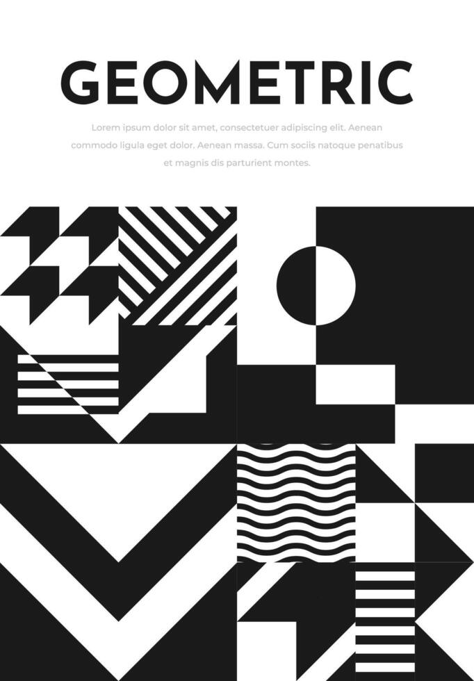 Monochrome Abstract Geometric Pattern Poster 47108693 Vector Art At