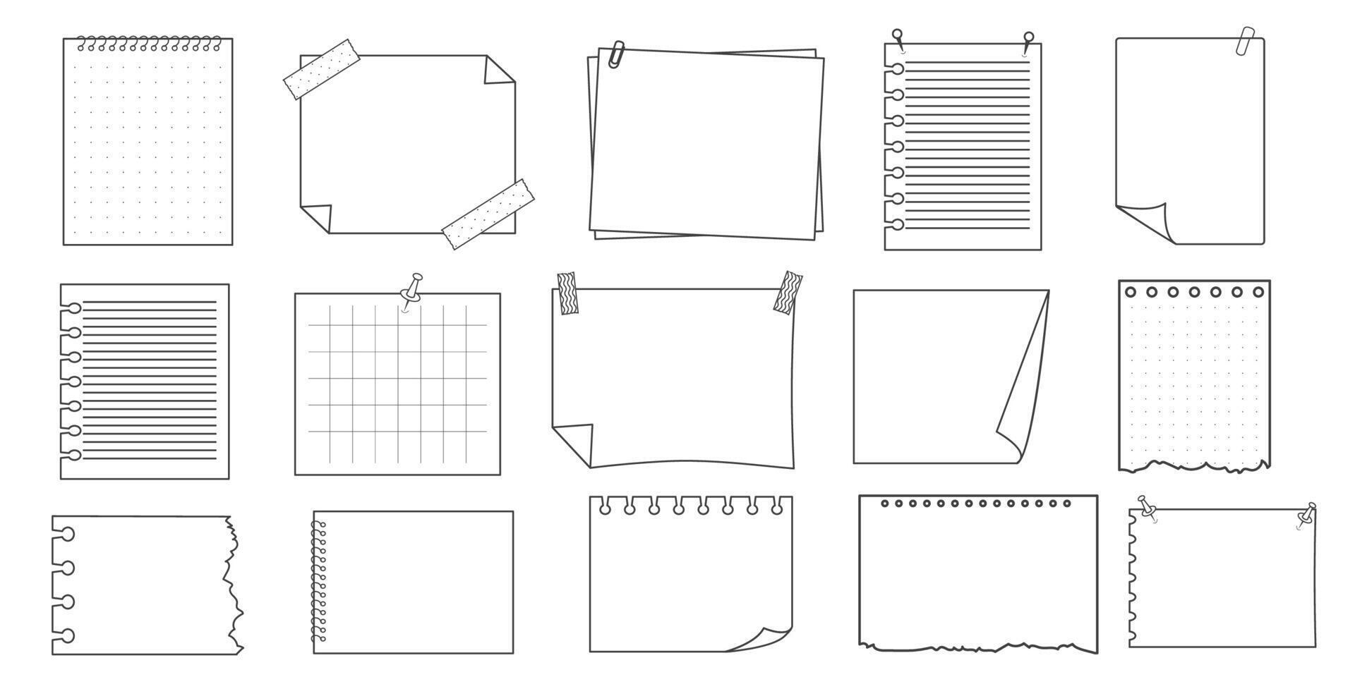 Memo Sticky Note Reminder Sheet Paper Doodle Paper Frame Check List With Pin Tape Paperclip