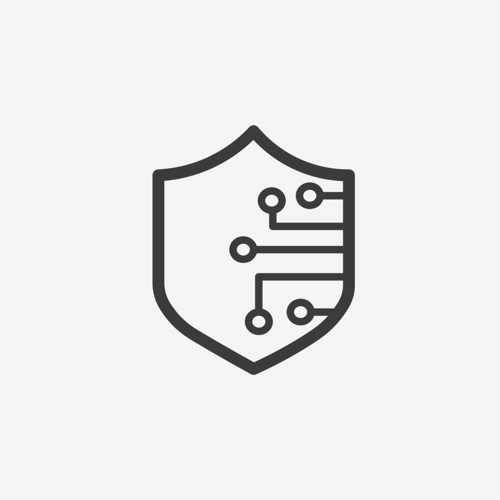 Shield Icon Cyber Security Protection Symbol 47109500 Vector Art At Vecteezy