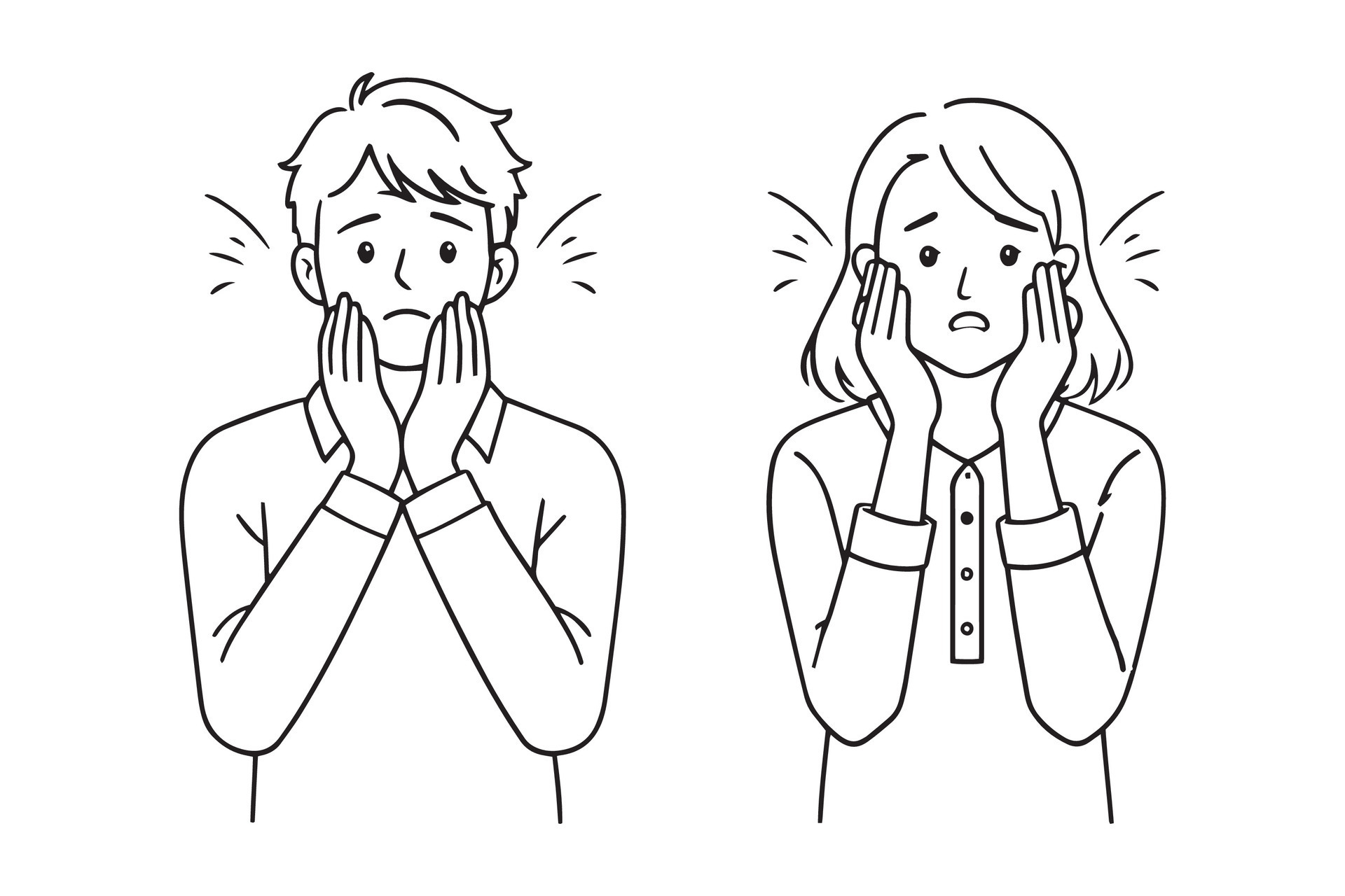 Worried people continuous line art illustration on white background 47119050 Vector Art at Vecteezy