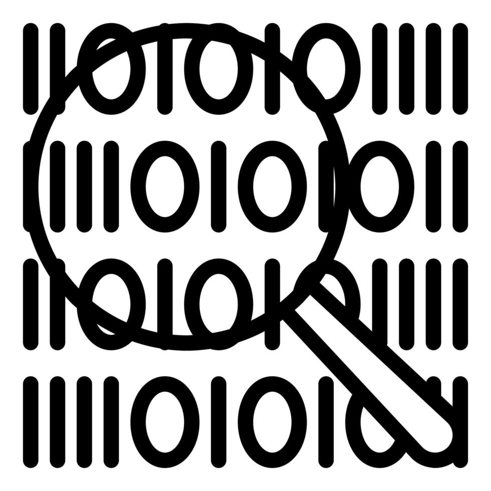 binary code line icon illustration isolated on white background ...