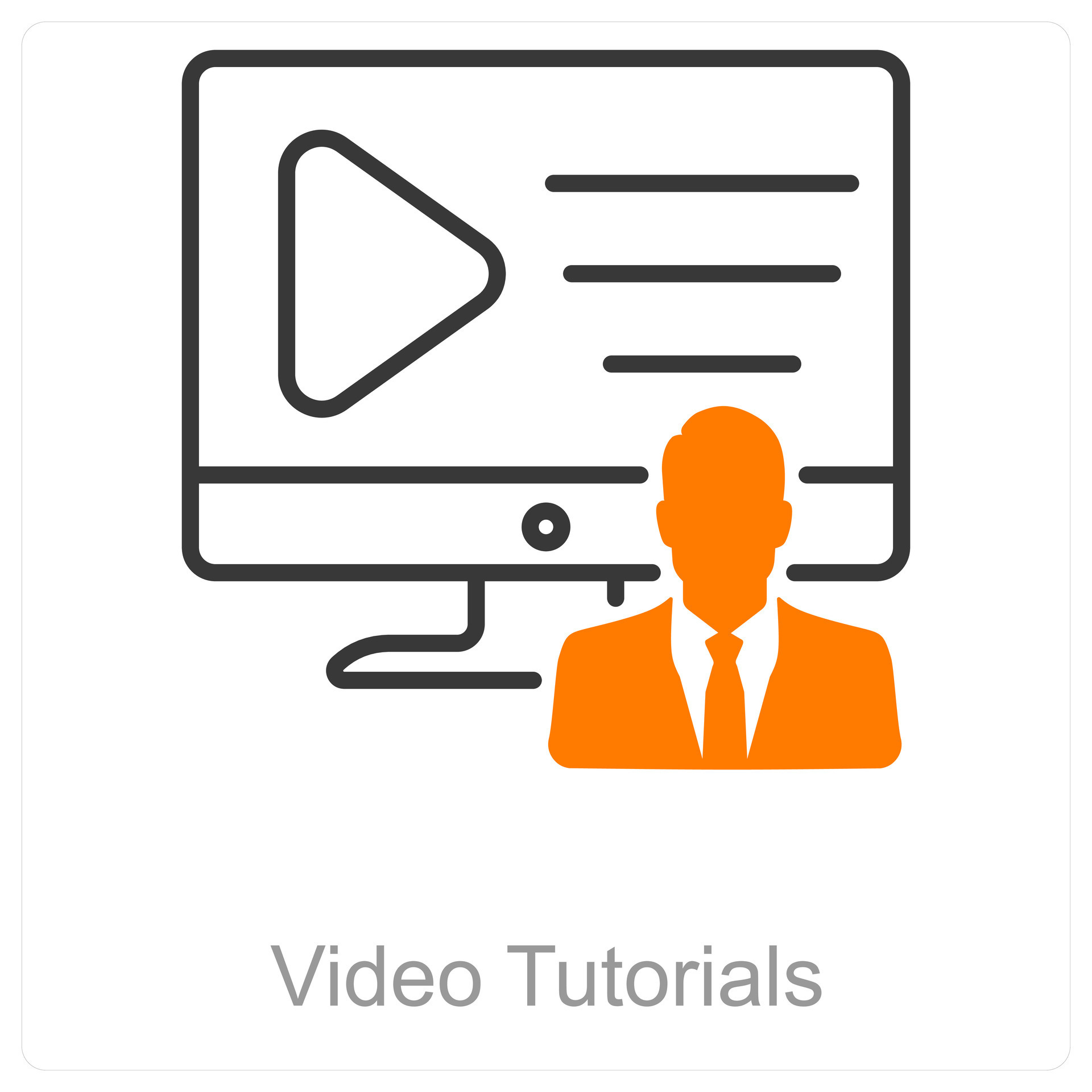Tutorials and screen icon concept 47125930 Vector Art at Vecteezy