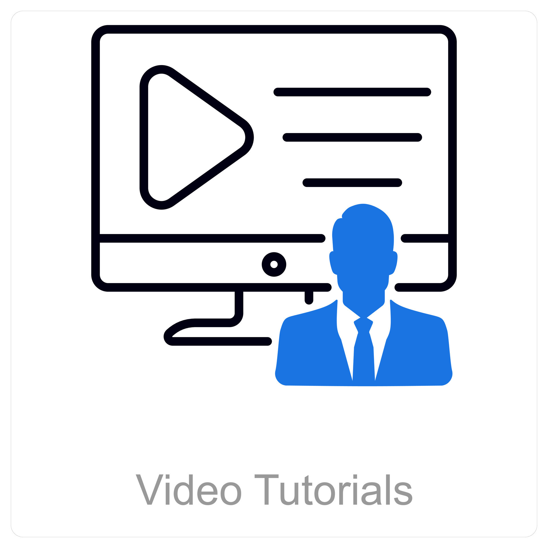 Tutorials and screen icon concept 47126128 Vector Art at Vecteezy