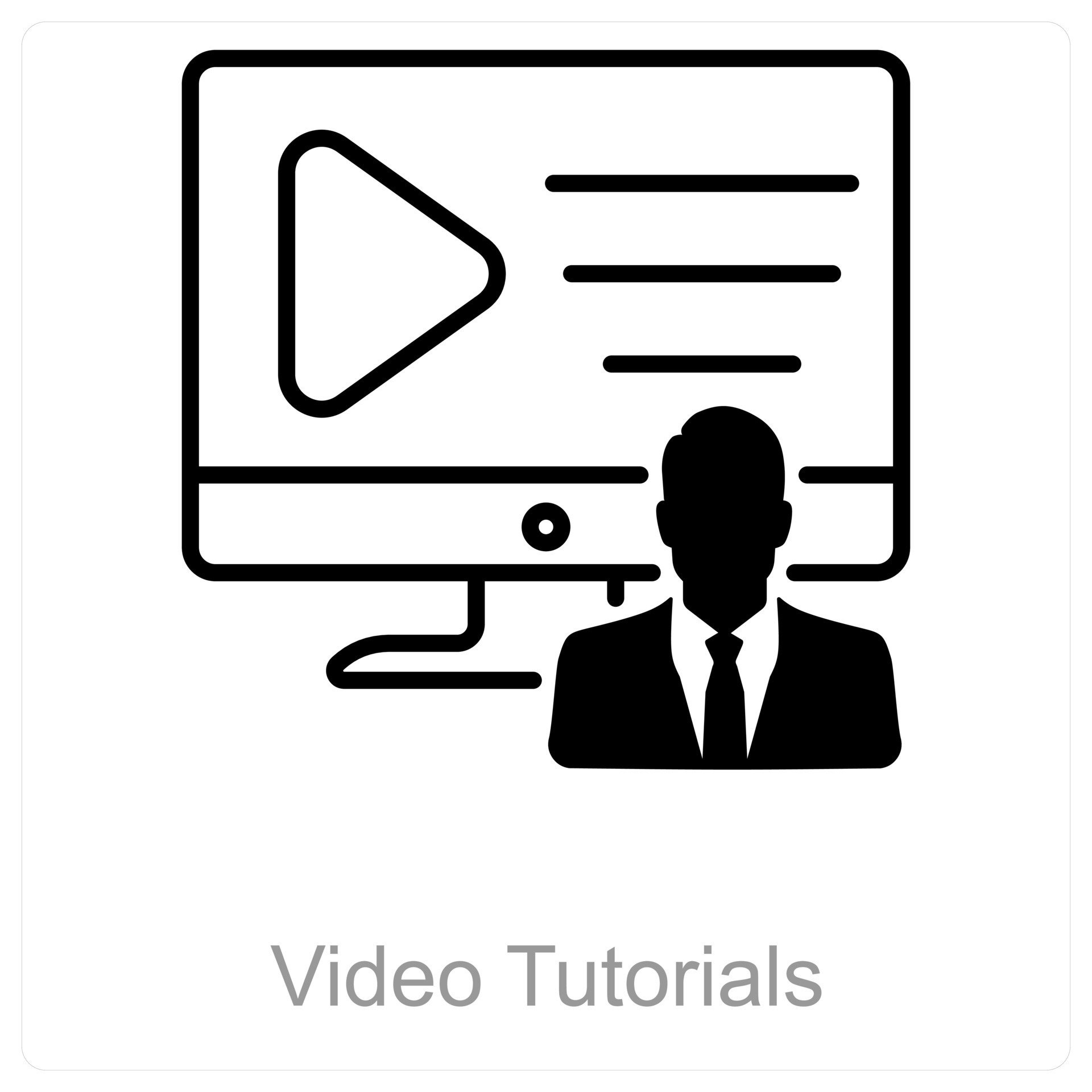 Tutorials and screen icon concept 47126529 Vector Art at Vecteezy