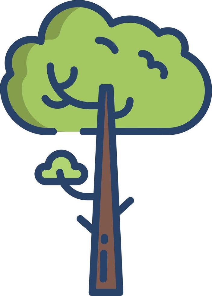 Teak Tree Linear Color Illustration 47127344 Vector Art At Vecteezy