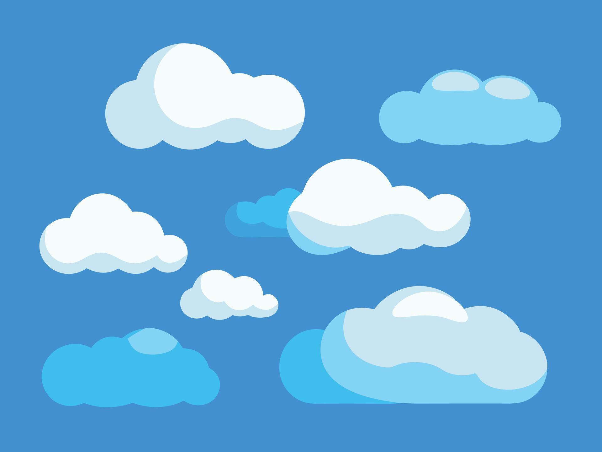 Basic cloud pack, flat cloud illustration set. 47176025 Vector Art at Vecteezy