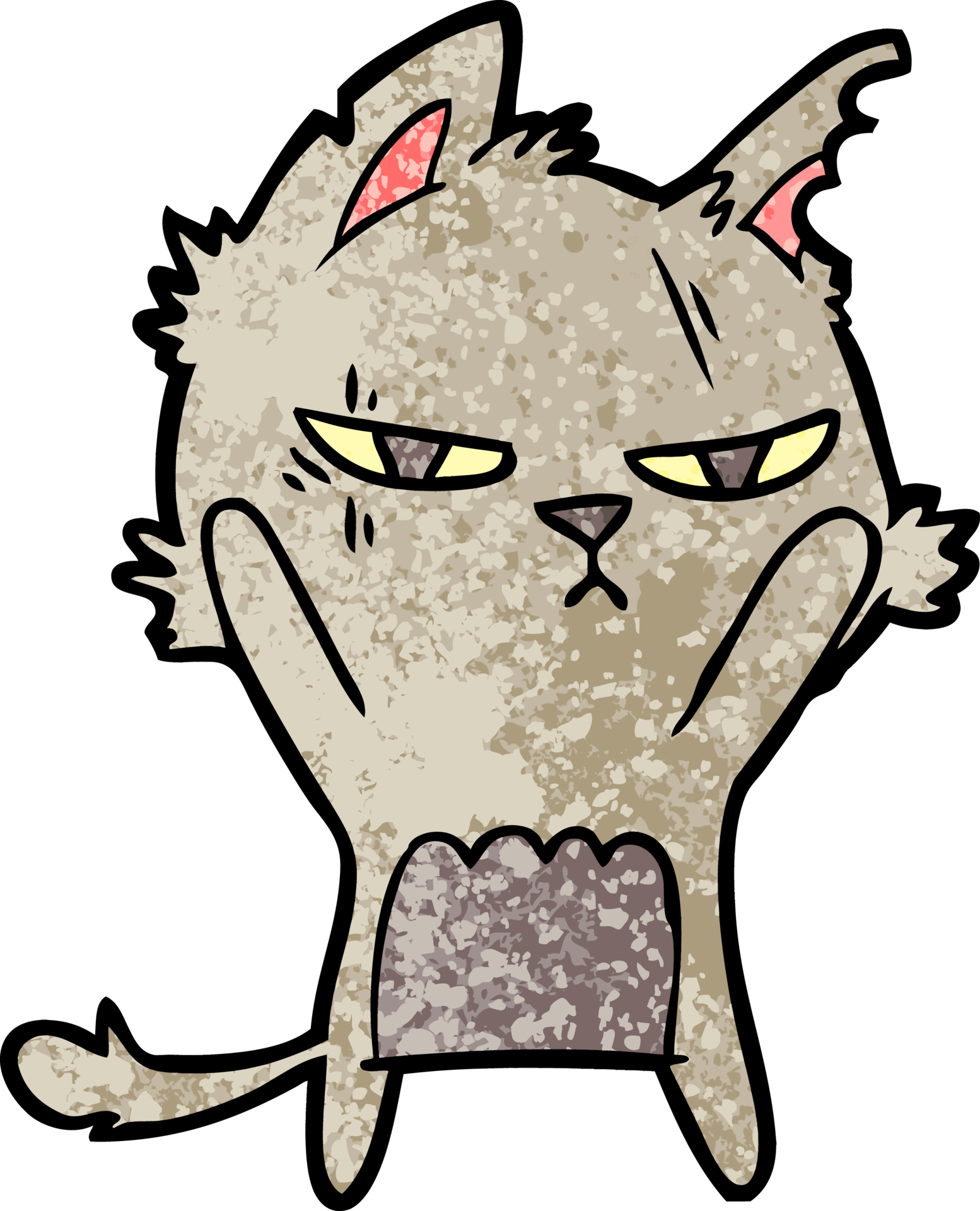 Tough Cartoon Cat Drawing 47181448 Png
