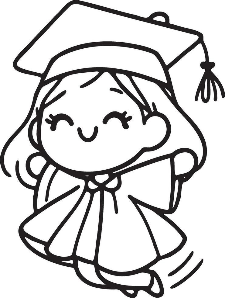 Cute Doodle of Girl in Graduation Cap 47182831 Vector Art at Vecteezy