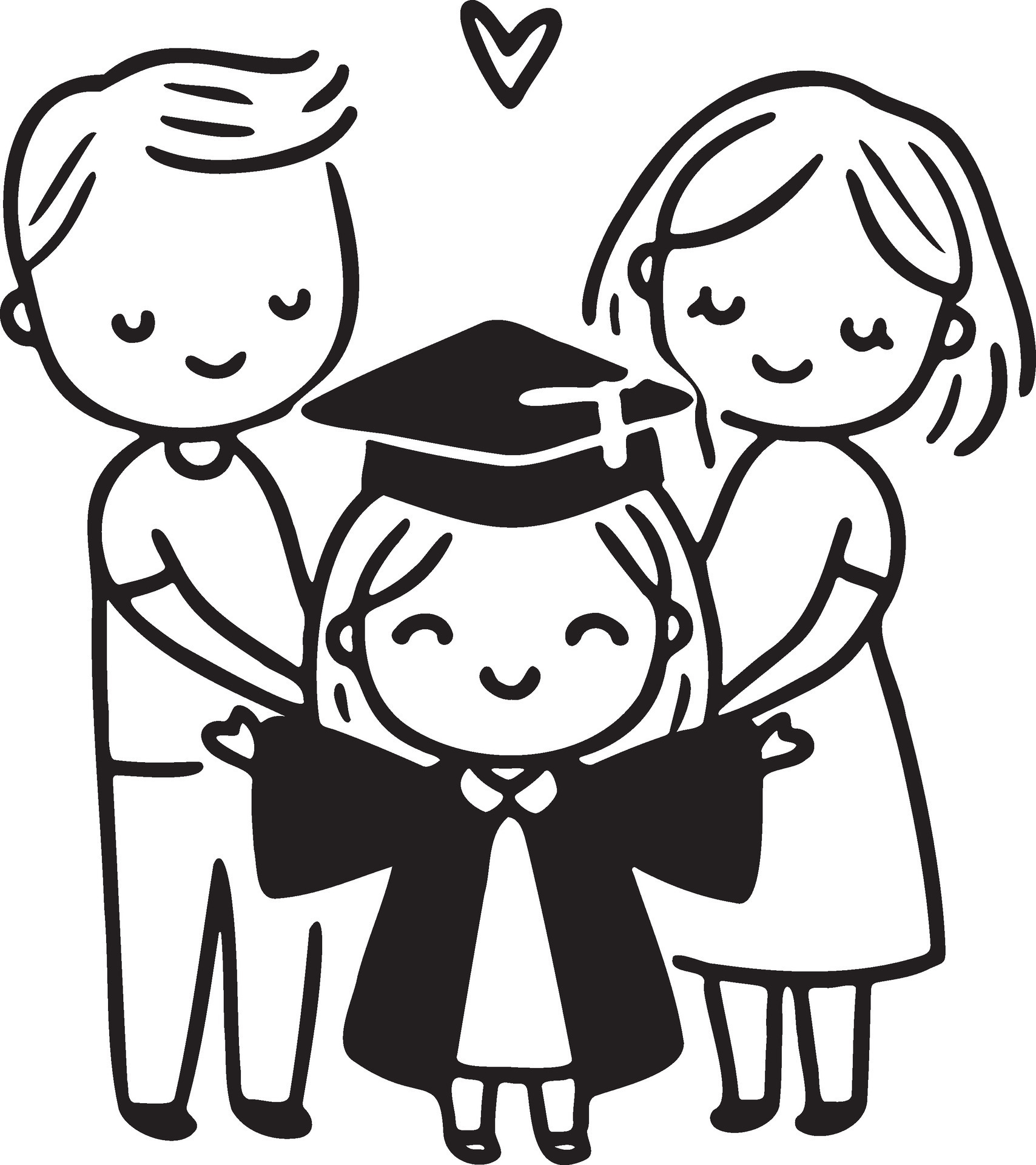 Cute Doodle of Girl in Graduation Cap 47182835 Vector Art at Vecteezy