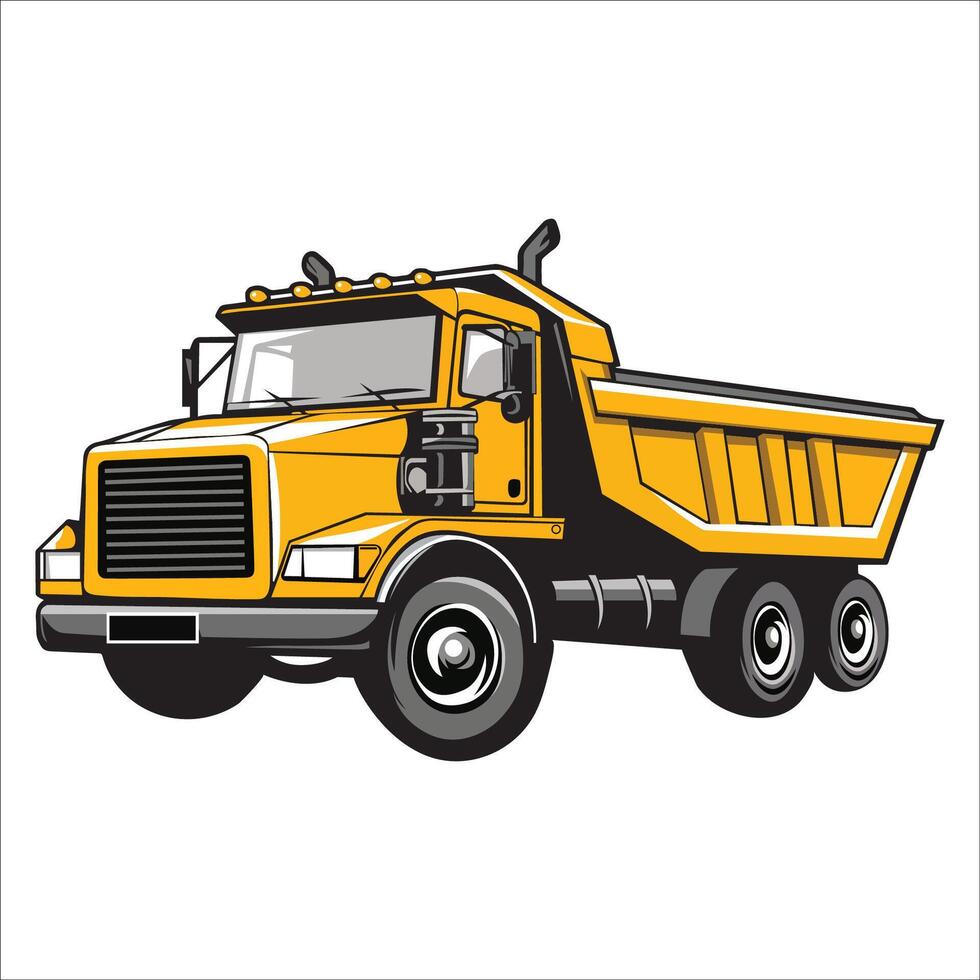 Dump truck Vehicle isolated illustration, Construction Clipart Graphic ...