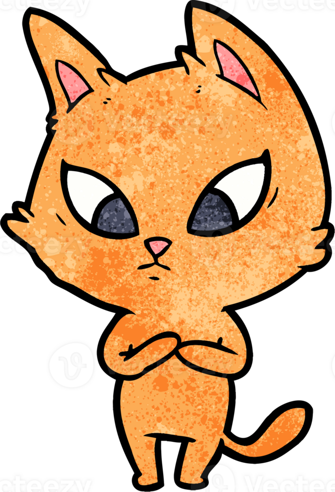 confused cartoon cat drawing 47184060 PNG