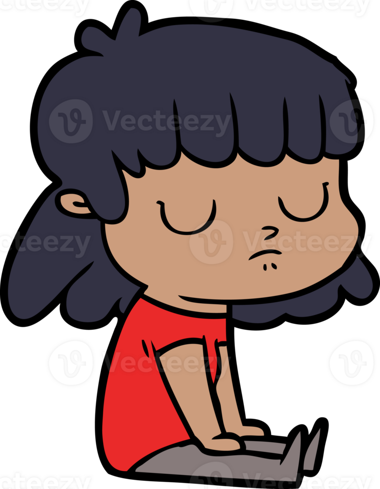cartoon indifferent woman drawing 47184598 PNG