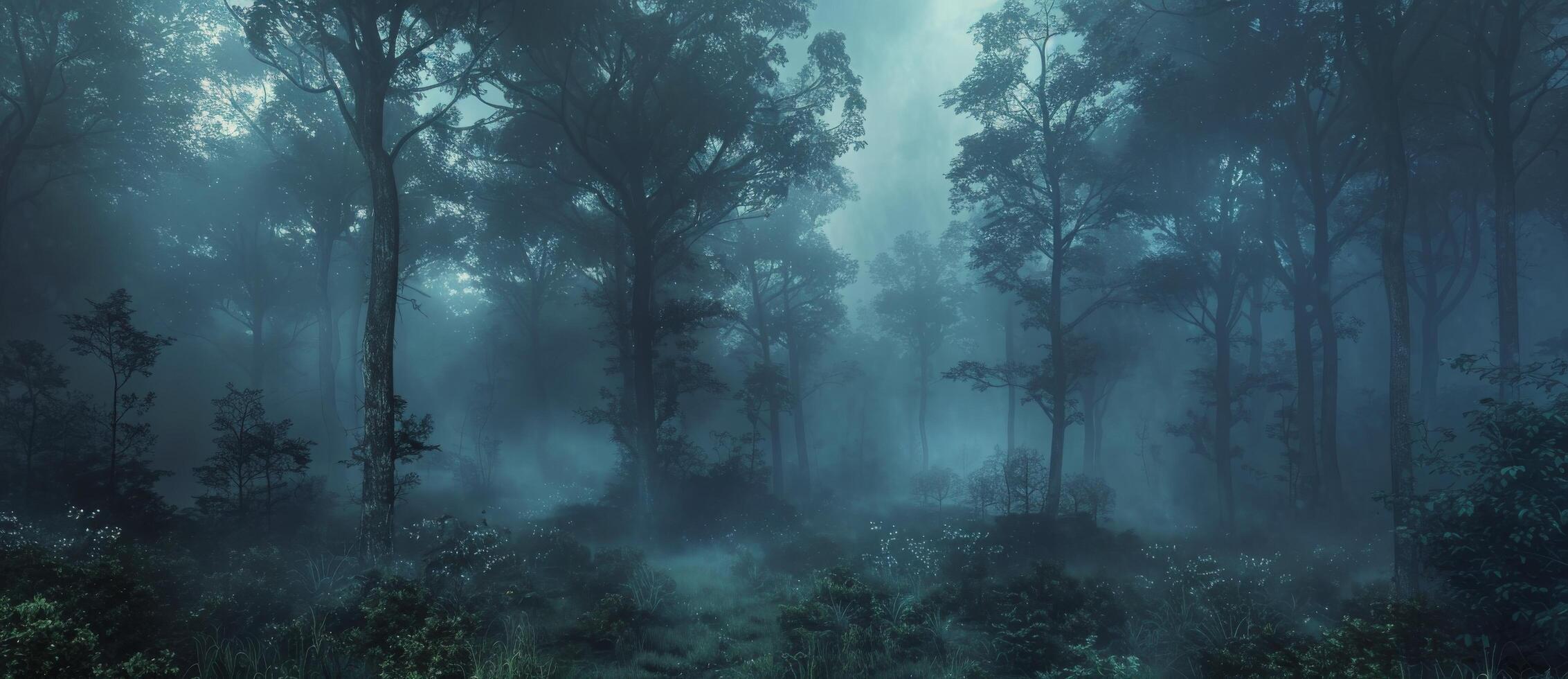 Dense Fog Envelops Tall Pine Trees in a Lush Forest 47188643 Stock Photo at Vecteezy