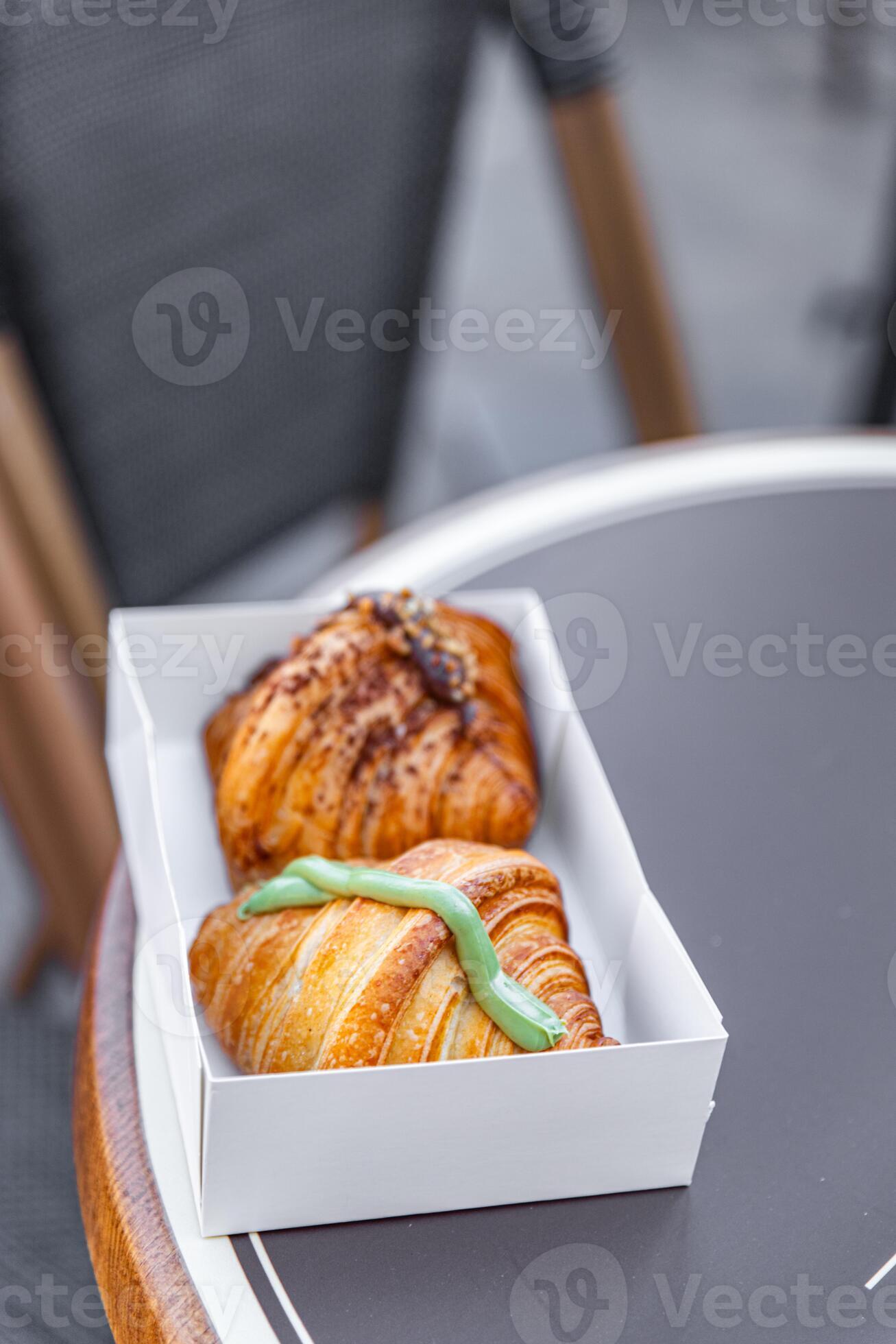 Croissant Sweet Bun French Food Baking Fresh Bakery Meal Food Snack On The Table Copy Space Food