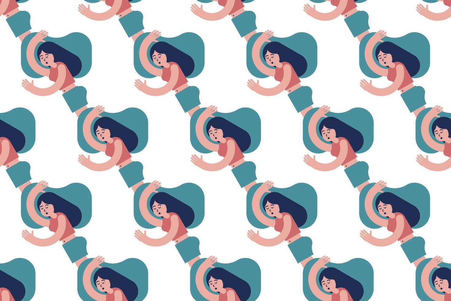 Sleeping Women Seamless Pattern Background Illustration 47190654 Vector