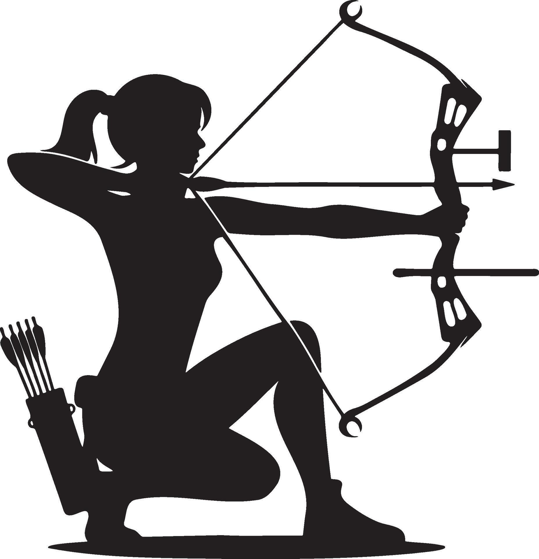 Female Archery Player Silhouette. 47190715 Vector Art at Vecteezy