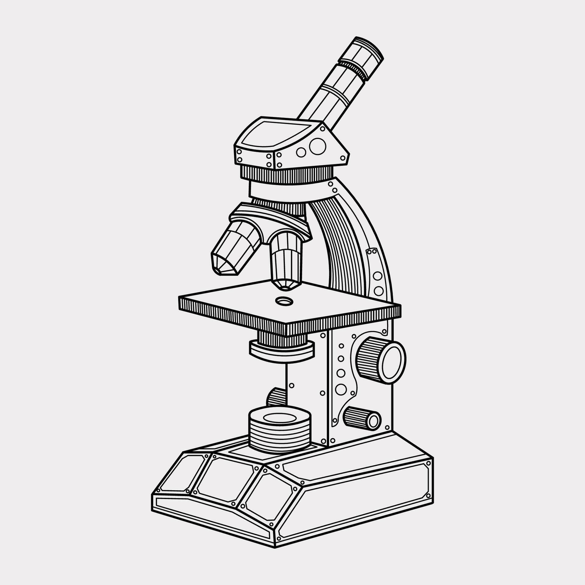 Laboratory microscope science tool 47190847 Vector Art at Vecteezy