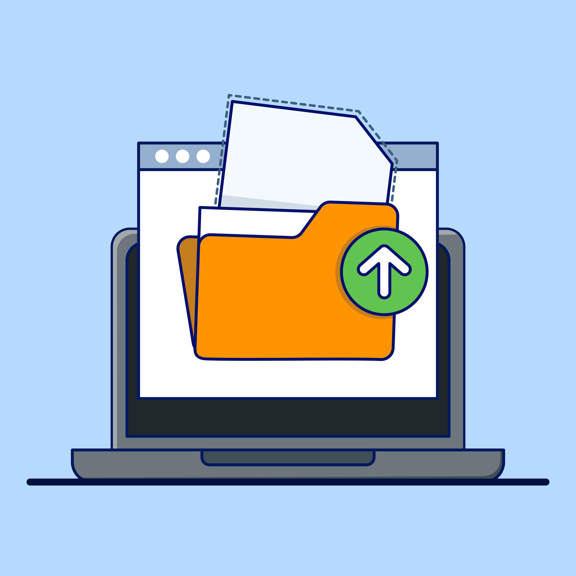 concept of Uploading office files in flat style. Uploading office ... concept of Uploading office files in flat style. Uploading office ...