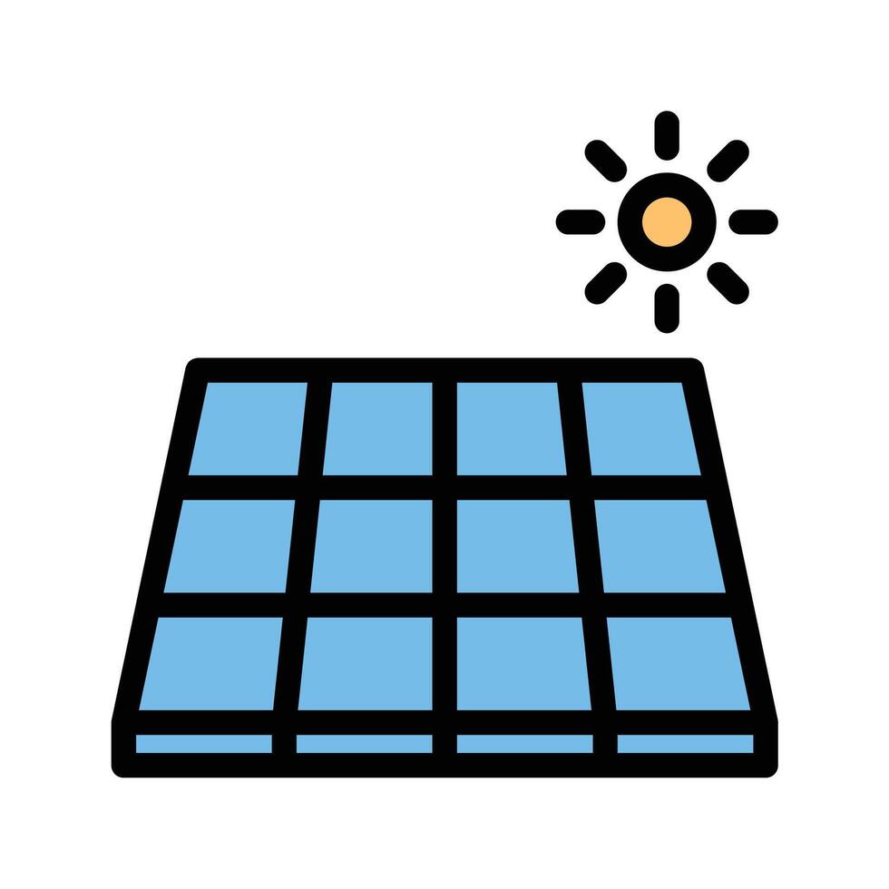 Solar Panel Icon Clean Energy Design in Flat Line Color Style 47191017 Vector Art at Vecteezy